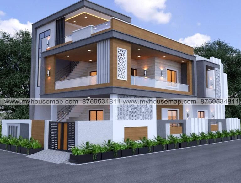 g+1 corner elevation design - myhousemap.com