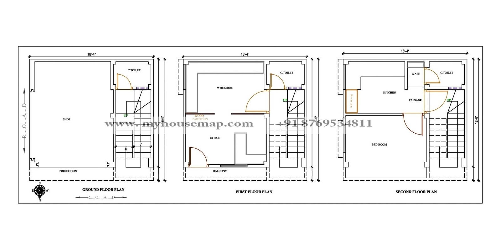 18×18 ft floor plan