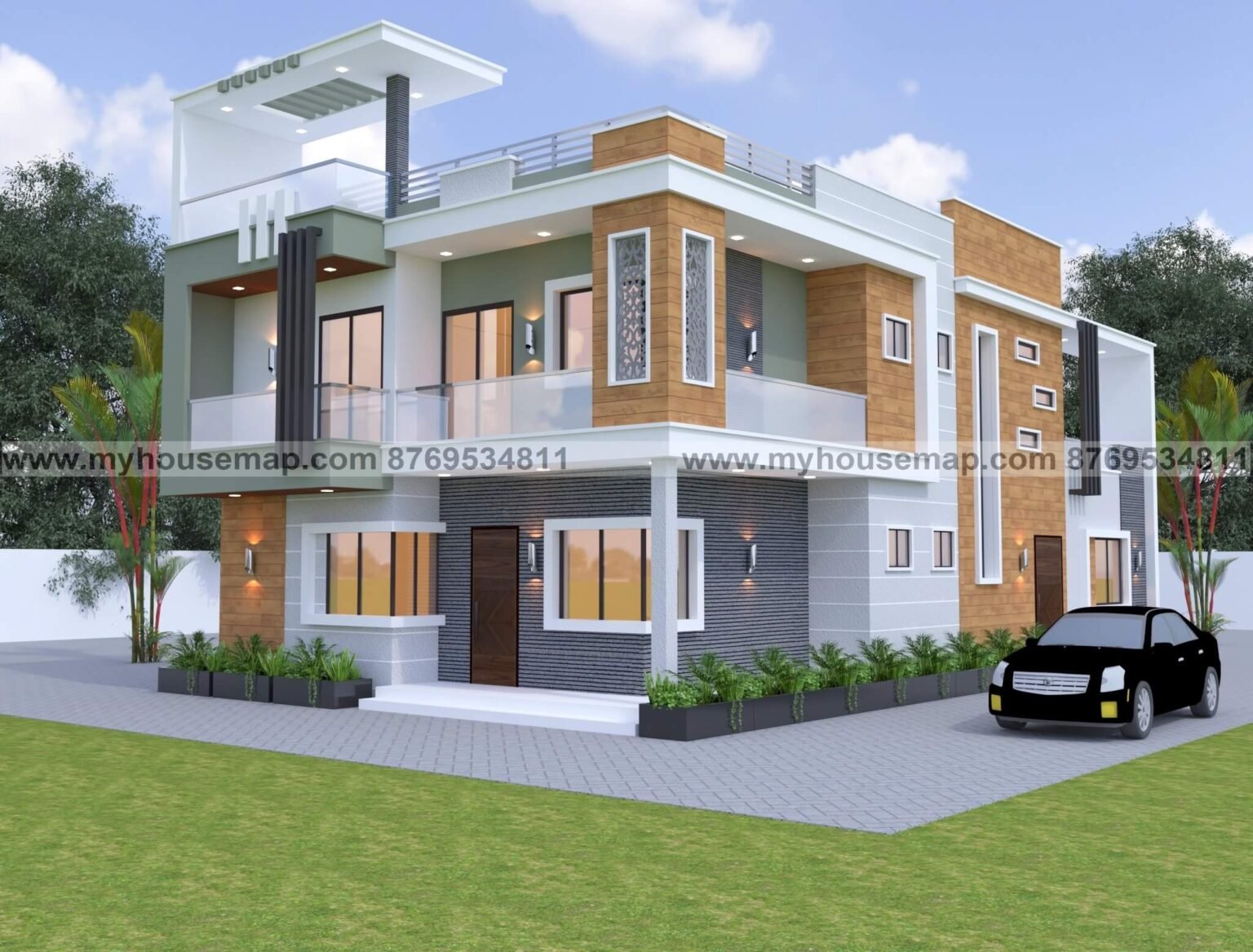 g+3 house elevation design - myhousemap.com