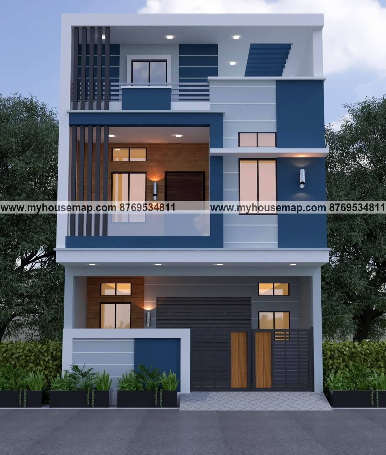 3 floor simple house design - myhousemap.com