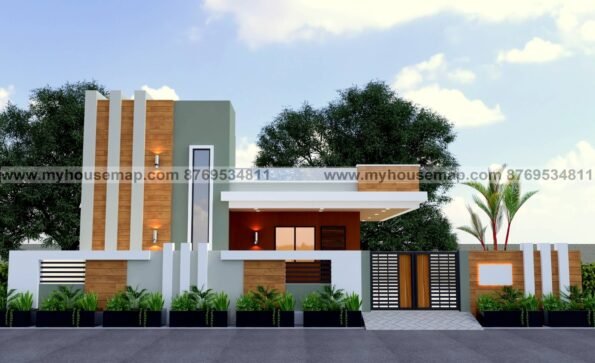 modern single floor home design - myhousemap.com