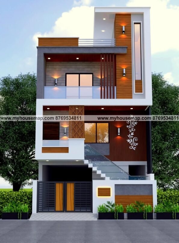 beautiful 3 floor house front design - myhousemap.com
